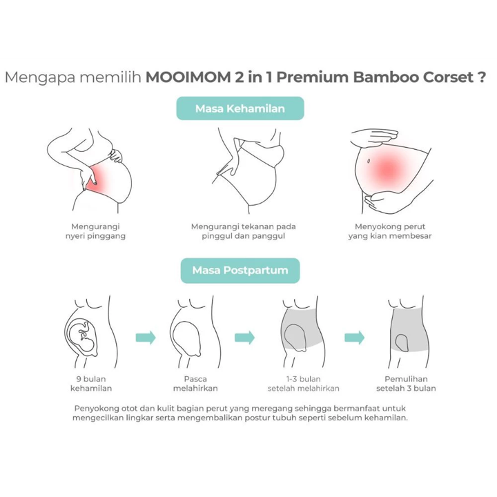 Mooimom 2in1 Premium Bamboo Korset - Size M - KIDDY.ID